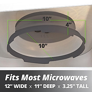 Hover Cover Magnetic Splatter Cover, 10-Inch Clear BPA-Free Food Lid, Vented Plate Guard with Steam Vents, Anti-Splash Microwave Lid, Dishwasher Safe, Space-Saving Magnetic Storage - Charcoal