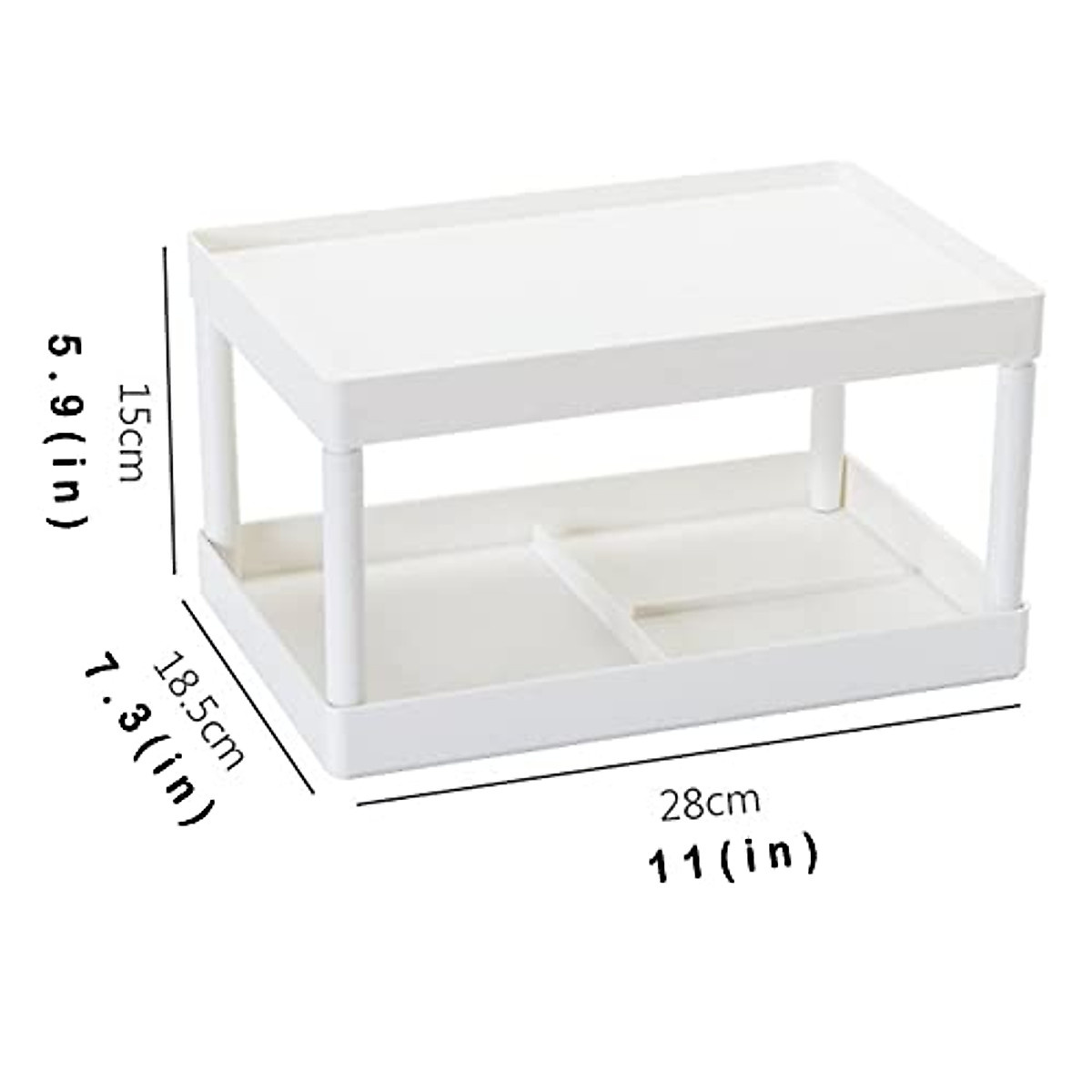 Desktop Storage Rack，2 Layers Large Capacity Stackable Cosmetic Organizer Drawers, Ideal for Desk optimization, Cosmetic Storage, Student Stationery Organization，Suitable for Office, Study, Makeup.