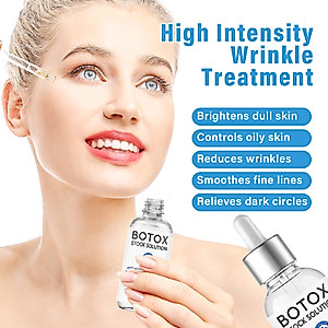 Botox Face Serum, Botox Stock Solution Facial Serum with Vitamin C & E, Instant Face Lift & Anti Aging Serum, Boost Skin Collagen, Reduce Fine Lines, Wrinkles, Plump Skin