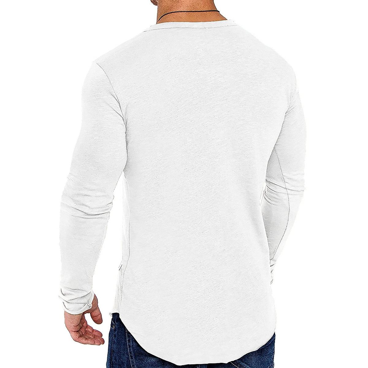 COOFANDY Men 2 Pack Fitted Muscle T Shirt Gym Workout Athletic Long Sleeves Tee Black/White