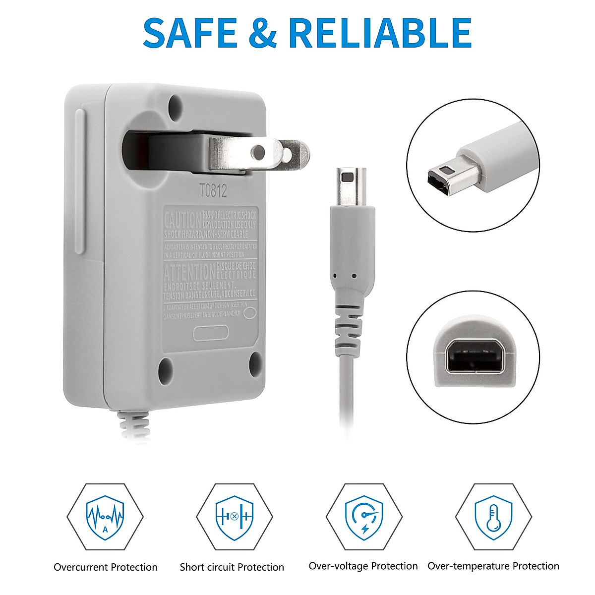 Funturbo 3DS Charger, 2DS DSi Charger & Earbuds Kit AC Power Adapter Charging Cable for Nintendo 3DS/3DS XL/2DS/2DS XL/DSi/DSi XL