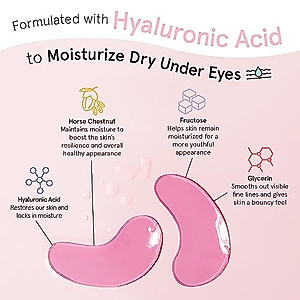 Award Winning Under Eye Mask (Pink, 48 Pairs) Reduce Dark Circles, Puffy Eyes, Undereye Bags, Wrinkles - Gel Under Eye Patches, Vegan Cruelty-Free Self Care by grace and stella