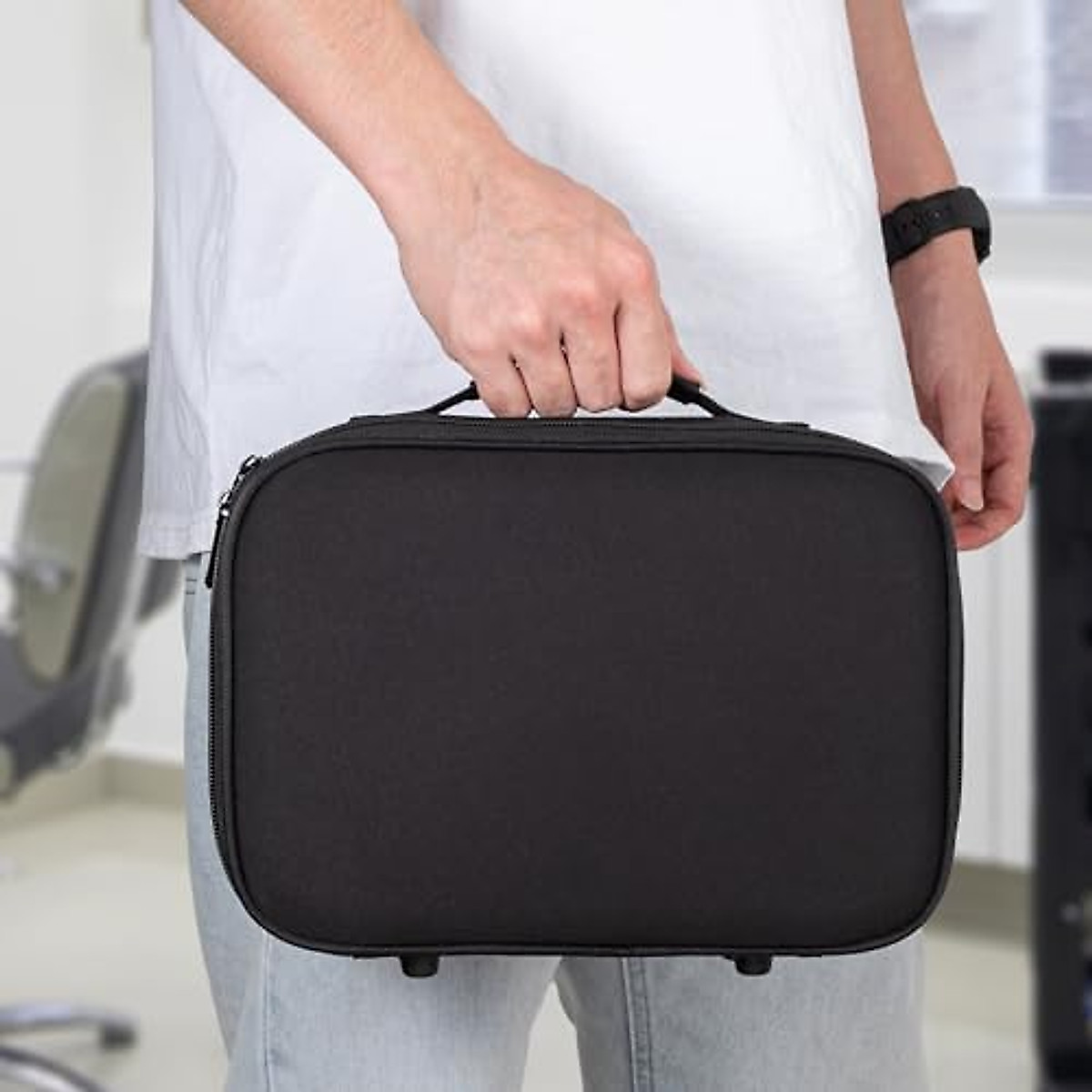 Noverlife Hair Clipper Case, Small Baber Bag for Scissors Clippers Trimmers & Haircut Kits, Barber Tools Storage Bag for Hairstylist Supplies & Grooming Kits, Hairdresser Organizer Bag Travel Case