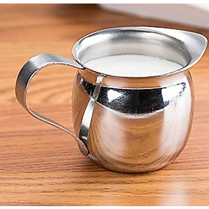 (2 Pack) 3-Ounce Stainless Steel Bell Creamer, 90 ml. Bell-Shaped Serving Cream Pitcher
