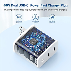 40W Fast Charger for iPhone 16 15 Pro Max Charger Fast Charging,2Pack Dual Port USB C Charging Block with 4Pack 3.3FT USB C to USB-C Charger Cord for iPhone 16 15 Plus/16 15 Pro Max/iPad Pro/Samsung