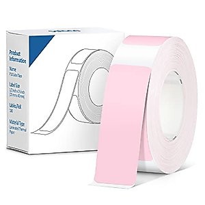 POLONO Thermal Label Maker Tape Adapted P10 Label Maker, Standard Laminated Office Labeling, 15mmx40mm/0.5x1.57inch, 180 Labels/Roll, P10 Thermal Printing Label Paper (Pink)