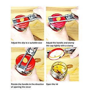 Lambergini Multifunctional Stainless Steel Cap Opener, Master Opener Adjustable Jar & Bottle Opener，Suitable for Seniors, Children, Weak Hands