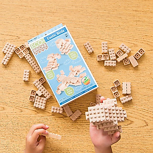 Eco-Bricks 3 in 1 Builds Bird - Earth-Friendly Kids Building Blocks - Create 3 Different Birds - Cockatiel, Toucan, Macawi