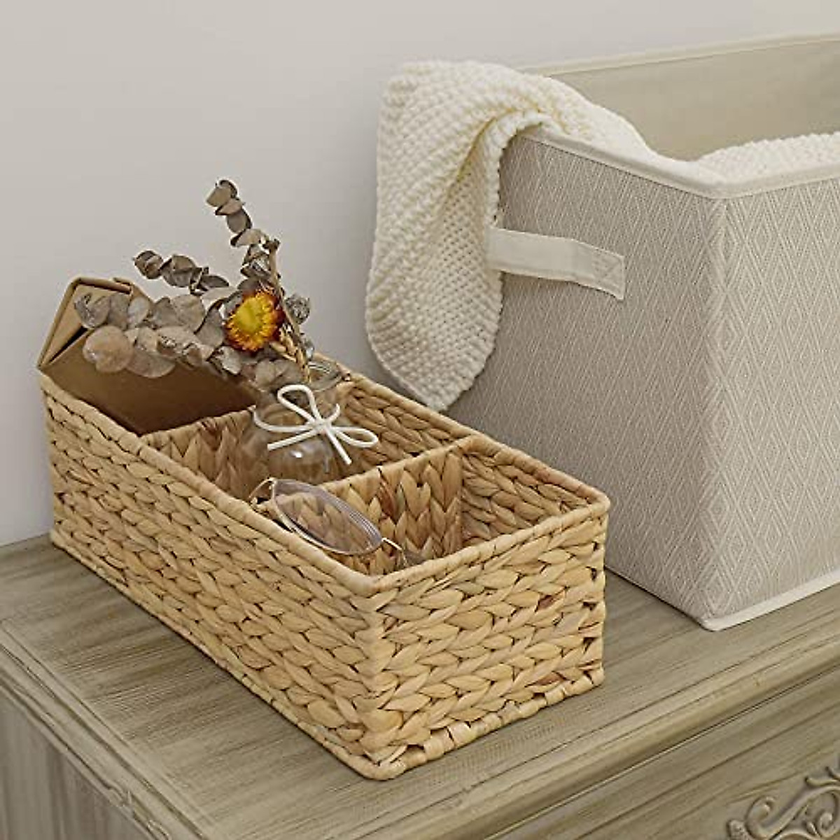 StorageWorks Water Hyacinth Storage Baskets Set
