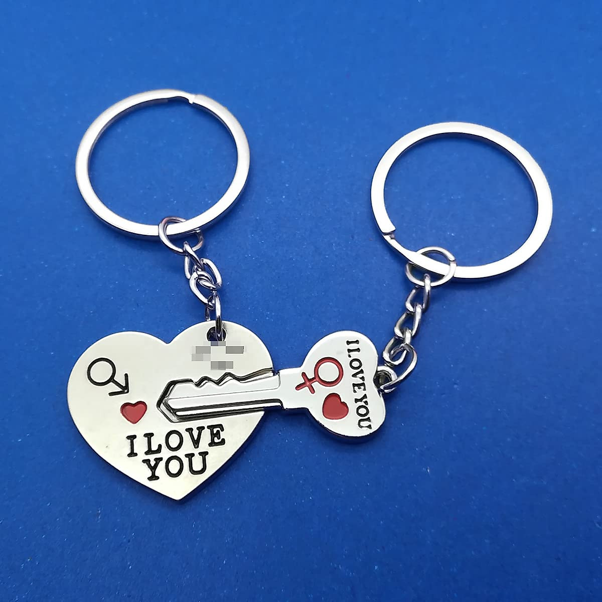 Nekoki 2pcs Couple Key Chain Ring Set-I LOVE YOU with Red Heart Keychains Set for Boyfriend Girlfriend and Best Friends,Valentine's Day Birthday Gifts Graduation Gifts-Love Heart Key Locks Lover Gift