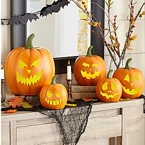 6” Pumpkin Face Stencils Halloween Stencils Reusable Pumpkin Carving Stencil for Painting on Wood Paper Window