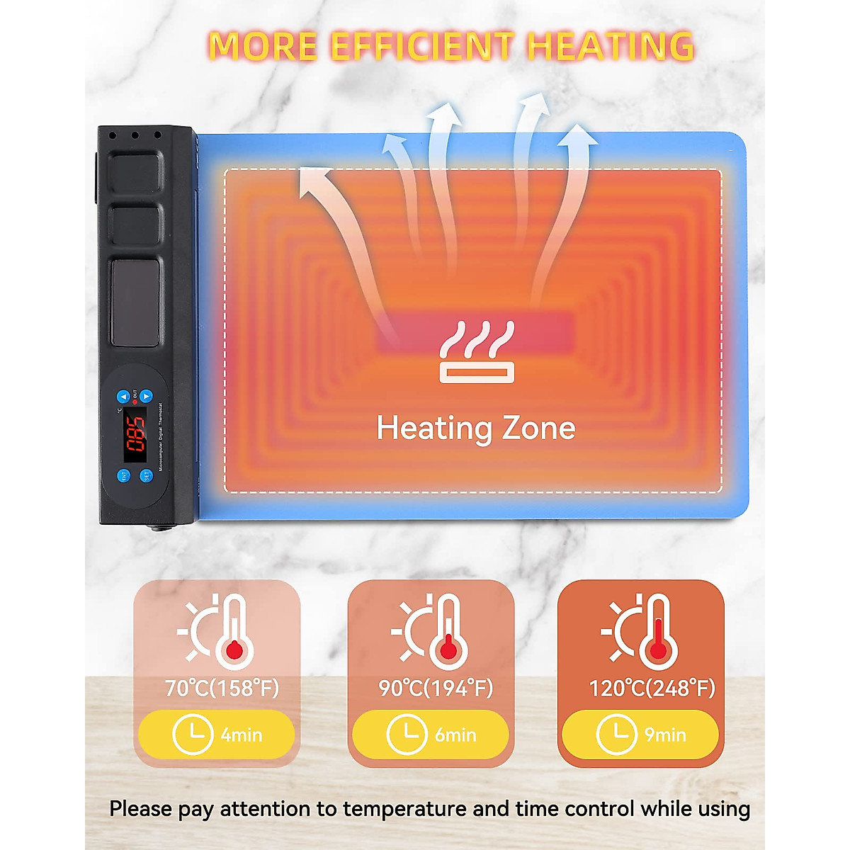 Spolehli Heating Pad with Built-in Led Light, Fast Heat Plate LCD Screen Separator Machine for Phone Ipad Repair 14.2” Heat Mat Screen Removal Tool with Accessory Storage (110V/220V)