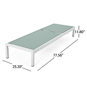 Christopher Knight Home Vanessa Coral Outdoor Chaise Lounges (Set of 2), Green and White