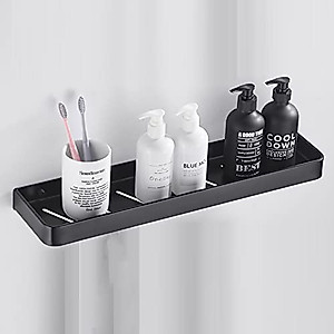 NOVOCE Shower Caddie Black Shower Organizer No Drilling Shampoo Holder for Shower Adhesive Wall Mounted Space Aluminum For Bathroom Toilet,A60cm ( Size : A60cm )