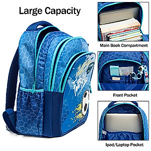 MOHCO Kids Backpack 17inch with Lunch Bag and Pencil Case Lightweight School Backpack for Teens, Girls, Boys, Elementary and Middle school