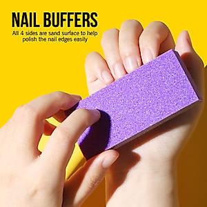 FANDAMEI Nail Buffers and Files, Nail Tools kit with 3PCS Rectangular Nail Buffer Block, 3PCS 100/180 Nail Files and 1PCS 1000/4000 Nail Buffer. Professional Nail Buffer File Kit for Nail Care