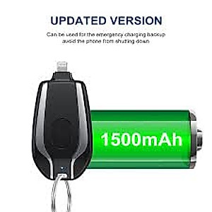 Keychain Portable Charger for Andriod, 1500mAh Mini Power Eme rgency Pod, Portable Mini Power Bank, Emer gency Charger, Portable Keychain Phone Charger, Fast Charging Compatible with i Phone