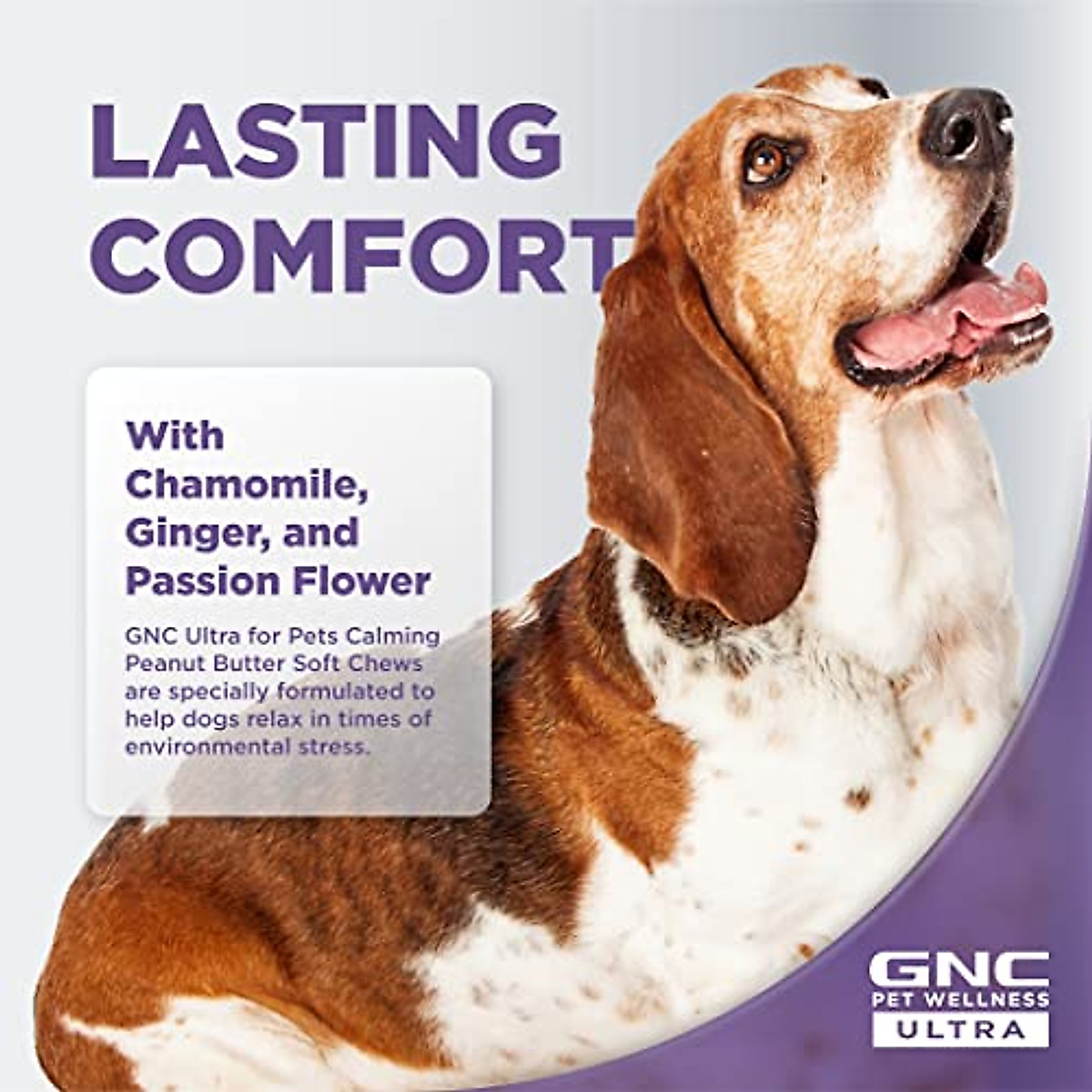 GNC Pets Ultra Calming Soft Chews, All Dogs, Peanut Butter Flavor. 15-oz Canister | Calming Dog Supplements | Calming Chews for Dogs in Peanut Butter Flavor, 60 Count