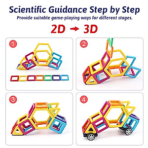 nicknack Mini Magnetic Blocks Toys Magnetic Tiles Building Blocks for Kids Baby and Toddler Gift Magnet Stacking Block Toys, 116pcs