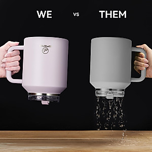 Gpeng 30/40/50 oz Tumbler with Handle, Water Bottles with Straw Lid, Insulated Stainless Steel Travel Mug Cup Holder Friendly, Keep Drinks Cold or Hot for Hours