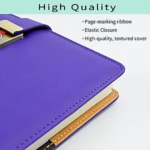 RHONZHAO 2023-2024 Weekly and Monthly Planner with Alphabetical Tabs and Lock. 5.8" x 8.2", 16 Months, Flexible Cover, Wirebound, Hardback edition (2023-2024, Purple)