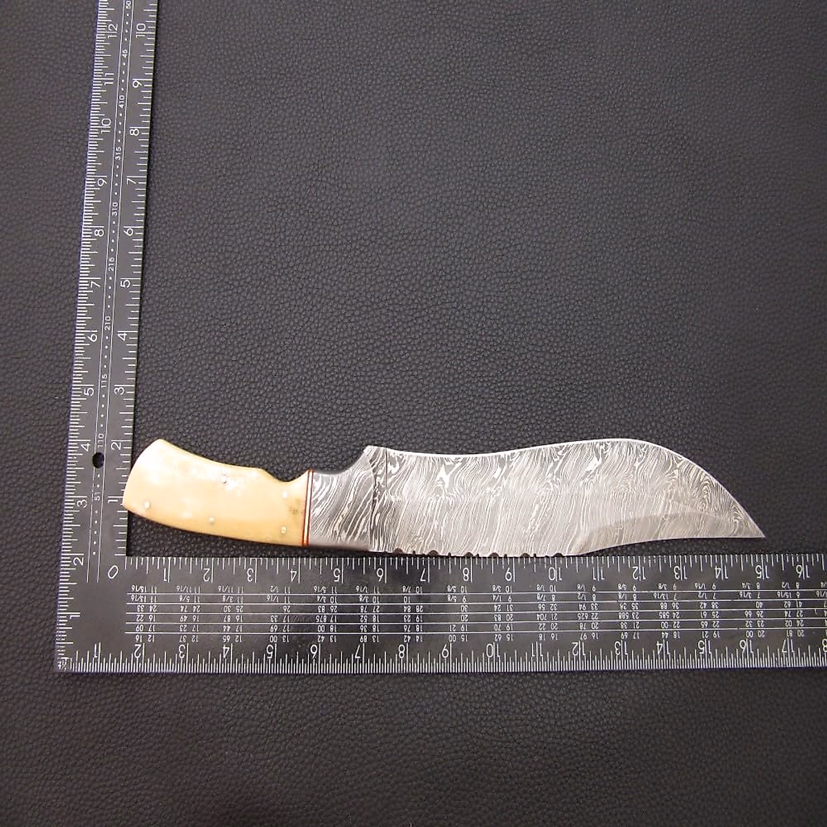 PAL 2000 KNIVES BOW-9293 Handmade Damascus Steel 15 Inches Hunting Knife With Sheath