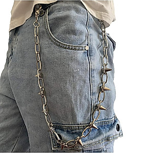 PINKPIN Heavy Rivet Biker Keychain Skull Punk Trouser Wallet Chain Hip Hop Jeans Chains Pants Chain For Men Women