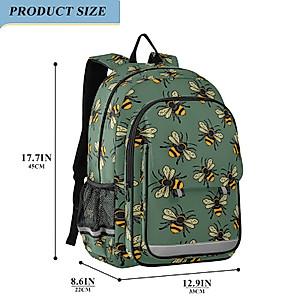 ALAZA Cute Bee Backpack Bookbag Laptop Notebook Bag Casual Travel Trip Daypack for Women Men Fits 15.6 Laptop