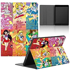Cute Tablet Case for Samsung Galaxy Tab S7 FE/S8 Plus 2022/S7 Plus Case 12.4 Inch, Anime Cartoon Pattern Design Cases for Women, PU Leather Folio Back Cover Funda for SM-X800 X806 T970 T975, Comics 2