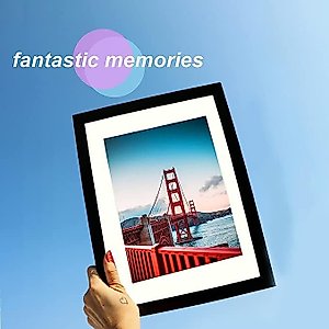 AINAHYVA Picture Frames 8x10 Picture Frame Set of 3, Made of High Definition Plastic Glass for 5x7 with Mat or 8x10 Without Mat, Table Top and Wall Mounting Decor, Pre-Installed Wall Mounting Hardware (Black)