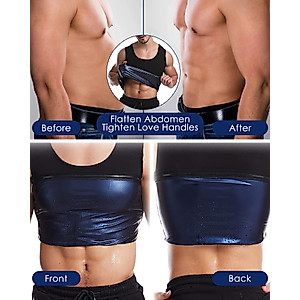 CGTFY Gynecomastia Compression Shirts Men Tank Top Sauna Sweat Shirts,Slimming Body Shaper Vest for Men Blue