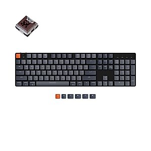 Keychron K5 SE Hot-swappable Ultra-Slim Wireless Bluetooth/Wired USB Mechanical Keyboard with Low-Profile Optical Brown Switch, Full Size Layout 104-Key White LED Backlit for Mac and Windows