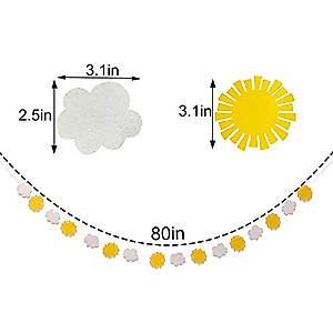You Are My Sunshine Banner - Sunshine And Cloud Garland, First Birthday Sunshine Theme Party Decoration, Summer Cake Smash Bunting, You Are My Sunshine Baby Shower, Clouds Sun Summer Party Background Photo Props