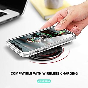 Omio for iPhone 12 Pro Max Case with Built-in Screen Protector 360 Full Body Protective Phone Case for iPhone 12 Pro Max, Heavy Shockproof Anti-Scratch Rugged Case for iPhone 12 Pro Max - Clear.