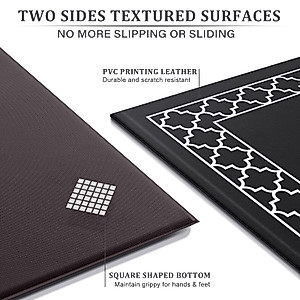 LuxStep Kitchen Mat Set of 2 Anti Fatigue Mat, Non Slip Kitchen Rugs and Mats Waterproof Memory Foam Kitchen Rug, Standing Desk Mat Floor Mats for House,Sink,Office,Kitchen (Black)