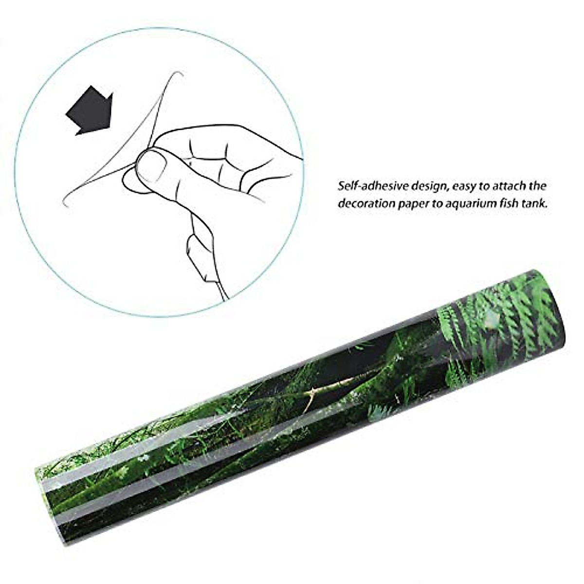 SH-RuiDu Aquarium Background, Durable PVC Reptile Box Rainforest Background Poster Fish Tank Wall Picture Painting Decoration Self Adhesive Sticker for Fish Tank Reptile Box Decorations