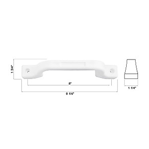 Camp'N RV Grab Handle - White Sturdy 2-Pack Plastic Handles with Mounting Hardware, Ideal RV Handrail for Campers, Adults, and Elderly Safety