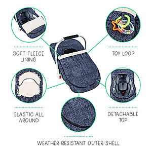The Peanutshell Car Seat Cover, Winter Carseat Canopy, Grey Herringbone