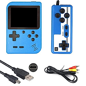Anyando Handheld Game Console, Portable Retro Video Game Console with 500 Classical FC Games, 3.0-Inches Color Screen, 1020mAh Rechargeable Battery Support for Connecting TV and Two Players(Blue)
