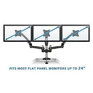 Mount-It! MI-4PC313G Triple Desk Monitor Mount, Gray