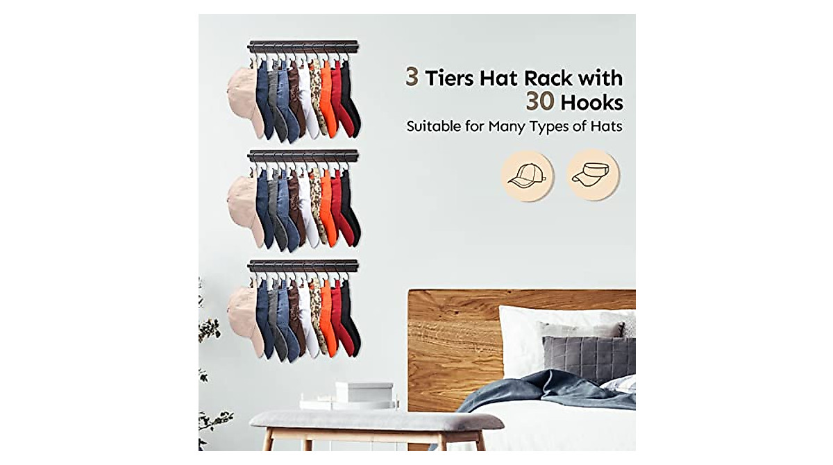 FANGSUN Wooden Hat Rack & Riser for Stylish Decor