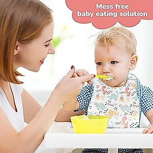 POUATU Premium Disposable Bibs Baby - Mess-Free Feeding and Easy Cleanup - Pack of 20