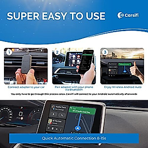 CARSIFI Wireless Android Auto Adapter for All Cars and Head Units with Wired Android Auto - Wireless Car Dongle USB Plug & Play