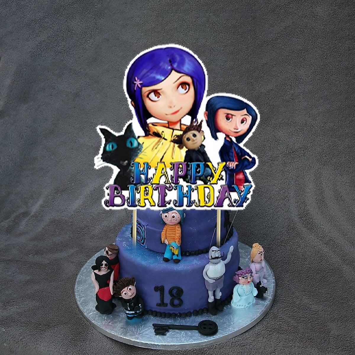 Caroline Theme Birthday Party Decorations,Caroline Party Supply Set for Kids with 1 Happy Birthday Banner , 12 Cupcake Toppers,20 Balloons for Party Decorations