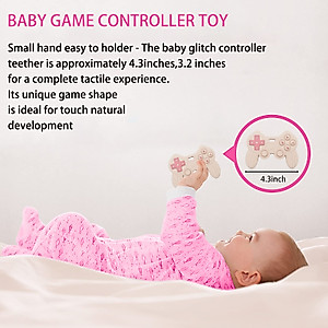 Cool Remote Game Control Teething Toy for Babies 0-6 6-12 Months,Game Controller Teether for Gamer Parents,Baby's First Valentines Day Gifts,Silicone Remote Chew Toys（Pink
