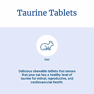 PetAg Taurine Tablets for Cats - Highly Palatable Taurine Supplement For Cats of All Ages - 250 mg - 100 Count
