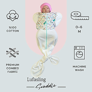 Baby Swaddle, Newborn to 6 Months Babies,0 Cotton, Easy to use with Zipper, Hat is Gift, Transition Swaddle Bag, Unisex, Arms Free in and Out swaddling, Long Sleeve Sleeping Sack (Multi)