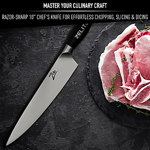 Zelite Infinity 10 Inch Chef Knife - German High Carbon Stainless Steel Chef's Knife for Kitchen; Razor Sharp Cutting Knife with Ergonomic Handle - Comes in Luxurious Gift Box