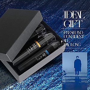 AQUA BLANCE Body Spray For Men, Mens Body Spray, Deodorant For Men Refreshing Fragrance Mist, Pack of 3, Each 3.4 Fl Oz, Tricky Game, Blue, Agiomme