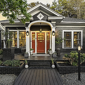 GOORAY Dusk to Dawn Sensor Outdoor Post Light Fixtures, Exterior Post Lantern Pier Mount Base Pillar Light Bubble Glass Waterproof Outside Lamp Light Fixture for Garden Patio House, 2375/1GS-SBK